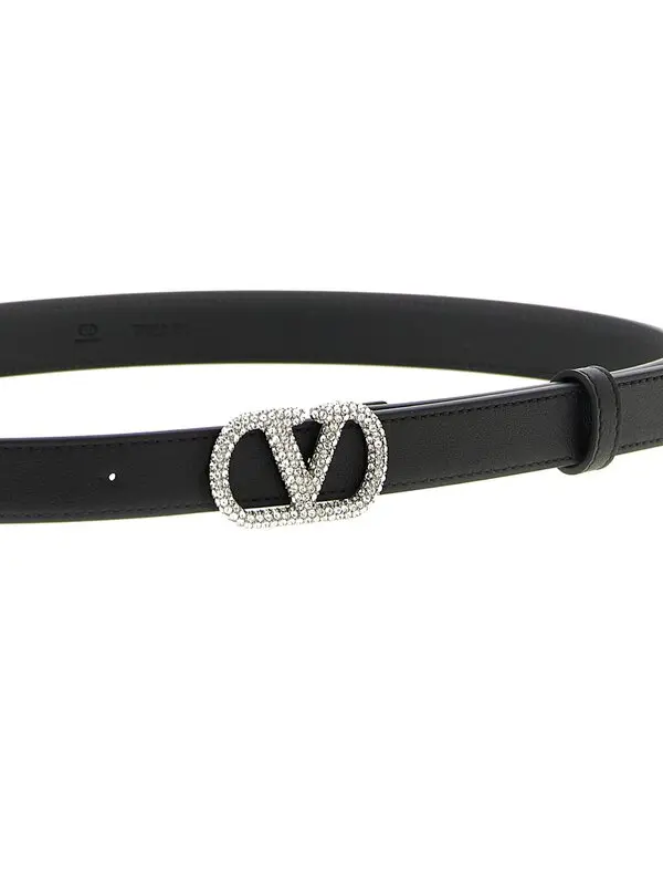 Valentino Garavani Vlogo Signature Embellished Belt - Black