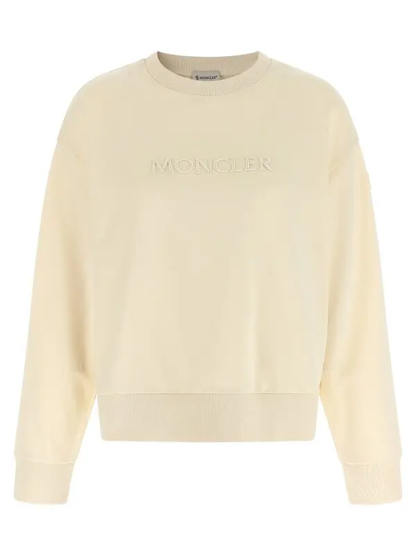 Moncler Logo Embroidery Sweatshirt - Cream
