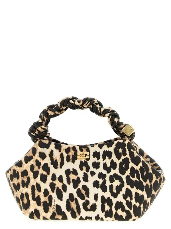 GANNI Small Bou Bag Leopard Print Handbag - Brown