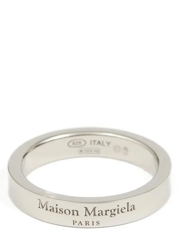 MAISON MARGIELA Engraved Logo Sterling Ring - Silver