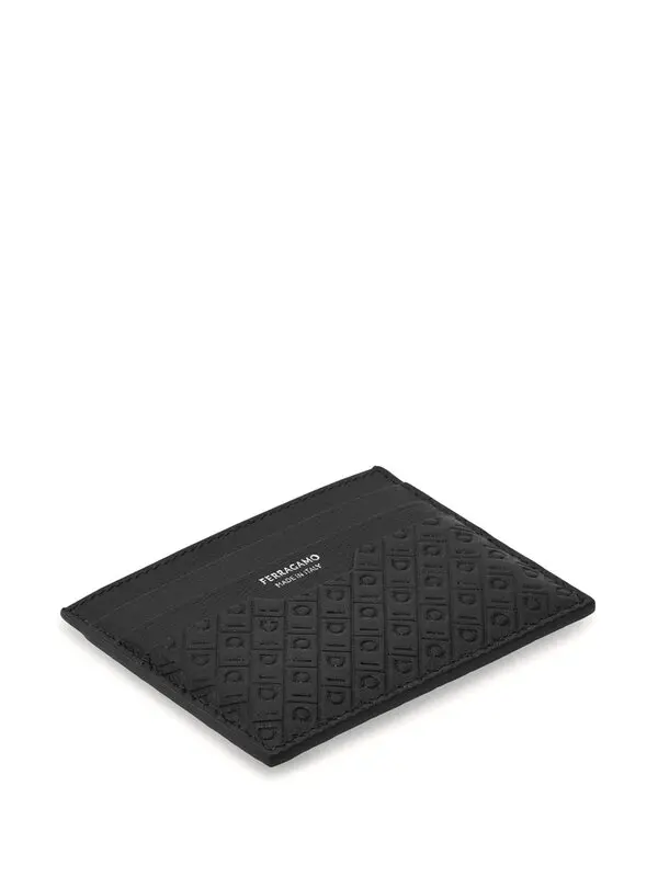 FERRAGAMO Monogram Card Holder - Black