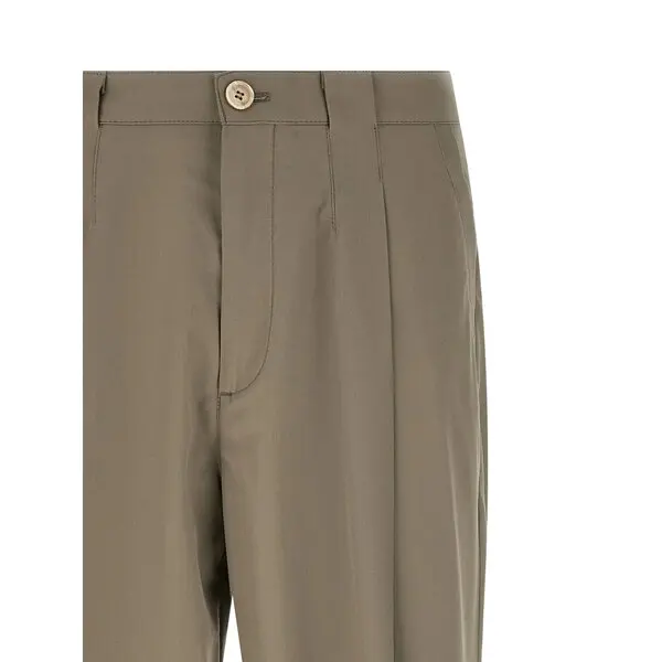 Brunello Cucinelli Tailored Pleated Cotton Trousers