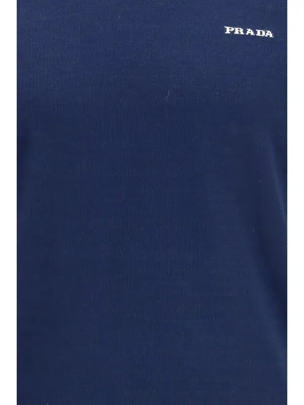 Prada Cotton C-neck Knit With Short Sleeves