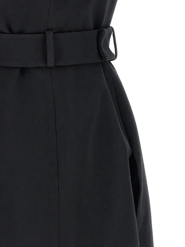 Balmain Wrap Dress With Gold Tone Buckle