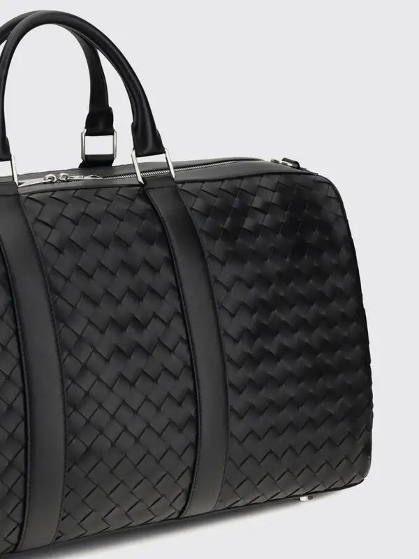 Bottega Veneta Travel Bag Woven Calf Leather - Black