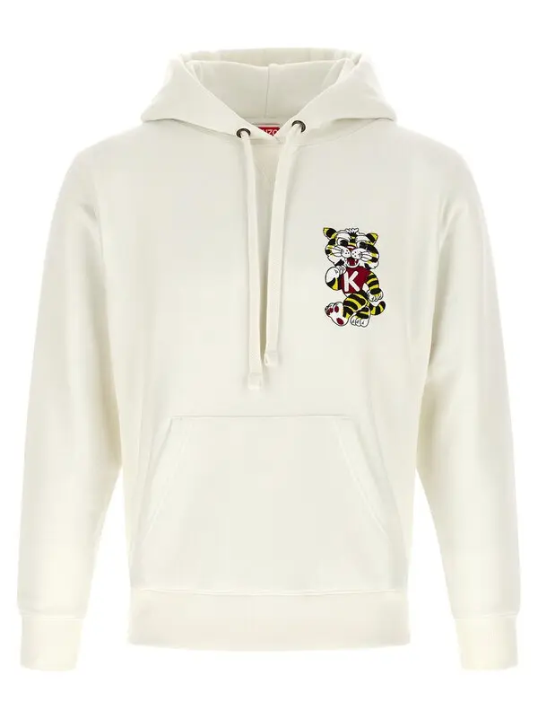 Kenzo Wild Tiger Embroidered Hoodie - White