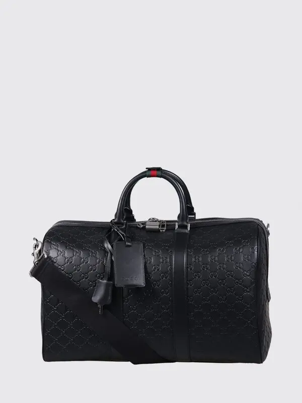 Gucci Embossed Calfskin Travel Bag - Black