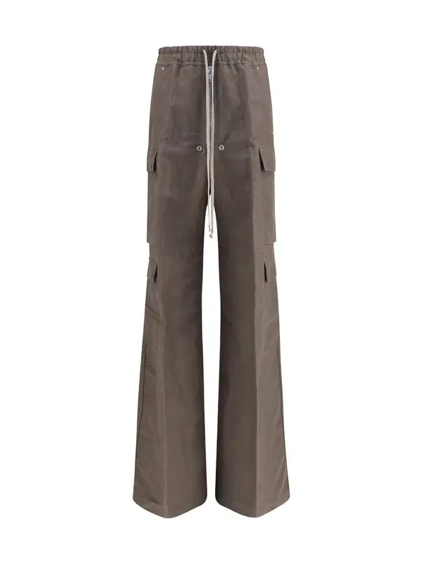 Rick Owens Cargo Beltas Pants Wide Leg - Gray