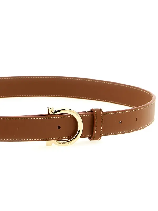 FERRAGAMO Gancini Belt - Brown