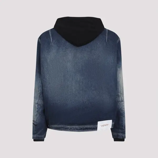 Off-White Cherry Fleece Hooded Denim Jacket