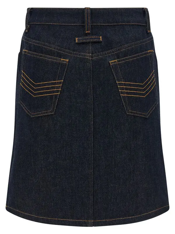 JEAN PAUL GAULTIER Denim Mini Skirt With Cutouts - Blue