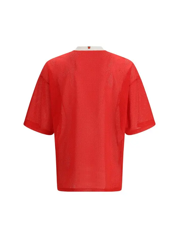 Moschino Technical Mesh T-shirt With Reversed Print - Red