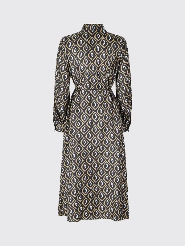 Max Mara Silk Printed Dress - Black