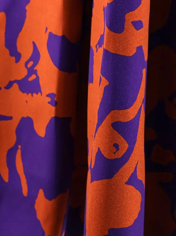 Dries Van Noten Soni Printed Viscose A-line Skirt - Orange