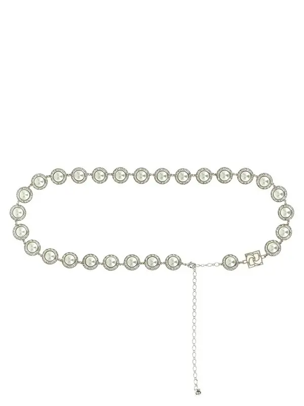 Magda Butrym Metal Chain Belt With Embellished Floral Links - Silver