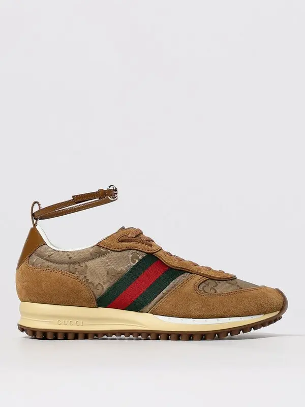 Gucci Calf Skin Sneakers With Horsebit Detailing - Cream