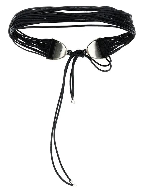 Isabel Marant Étoile Brandy Lambskin Belt With Silver Brass Detail