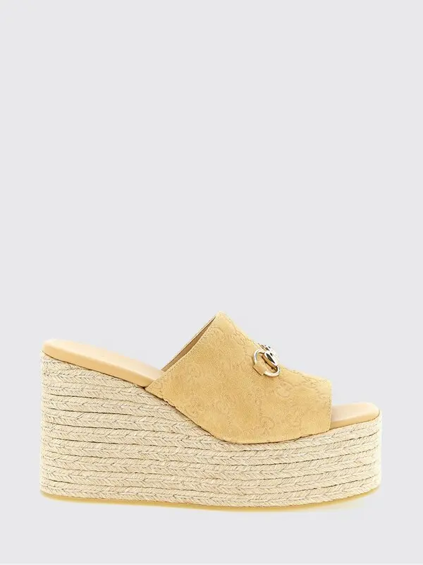 Gucci Espadrille Wedge Sandals - Cream