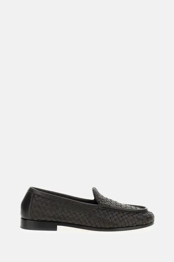 Bottega Veneta Silenzio Loafers In Espresso Nappa Leather - Multicolor