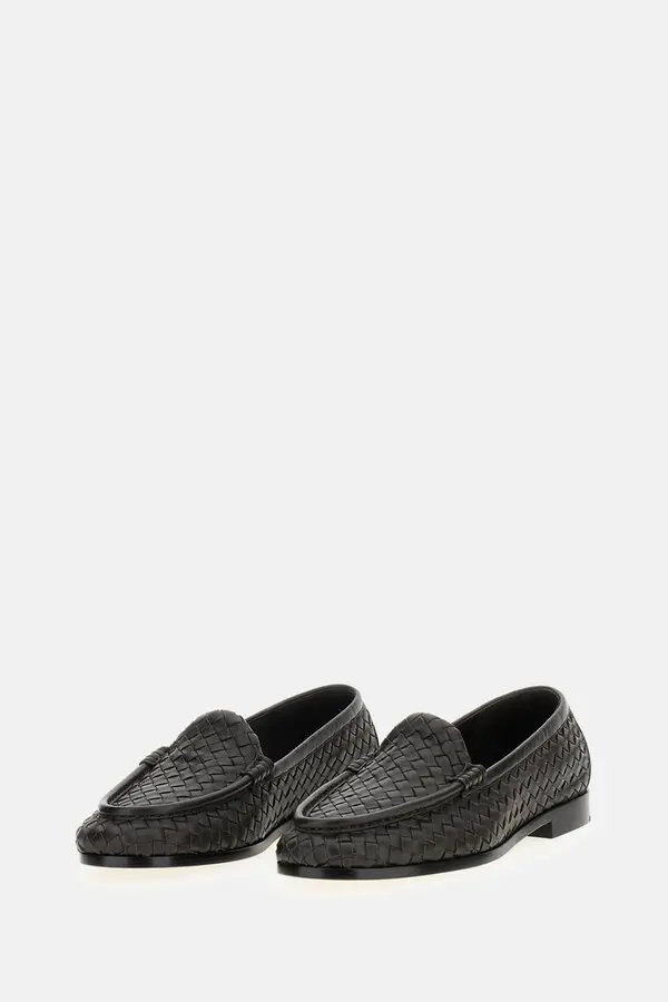 Bottega Veneta Silenzio Loafers In Espresso Nappa Leather - Multicolor