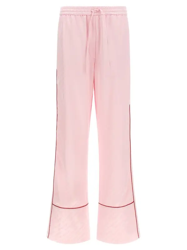 Off-White Jacquard Satin Pajama' Pants - Pink
