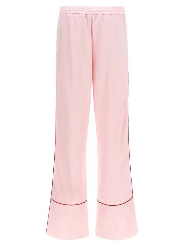 Off-White Jacquard Satin Pajama' Pants - Pink