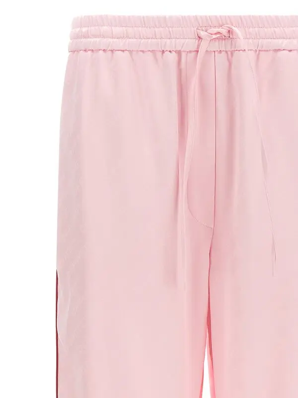 Off-White Jacquard Satin Pajama' Pants - Pink