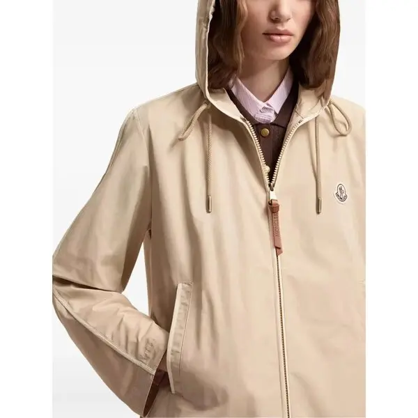 Moncler Logo Patch Zip-up Hooded Jacket