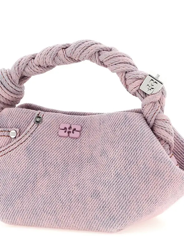 GANNI Mini Bou Handbag In Garment-dyed Cotton Denim