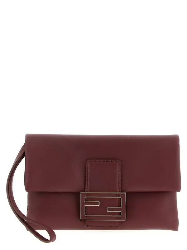 Fendi Mamma Baguette Nappa Pouch With Logo Detail - Multicolor