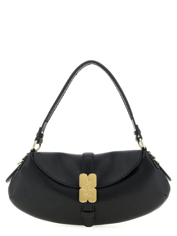 GANNI B-kat Leather-effect Shoulder Bag - Black