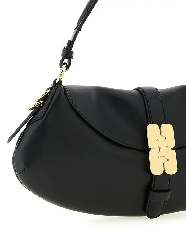 GANNI B-kat Leather-effect Shoulder Bag - Black