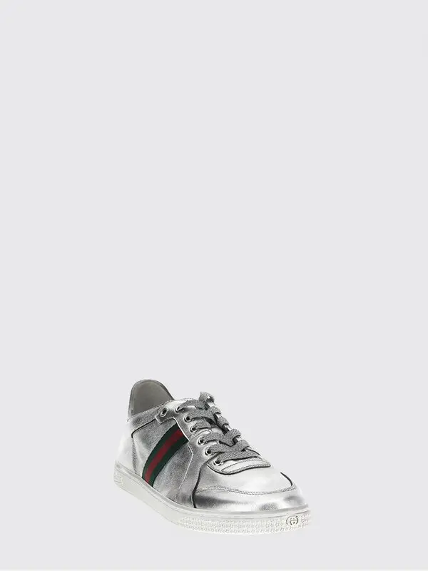 Gucci Lamb Leather Sneakers - Silver