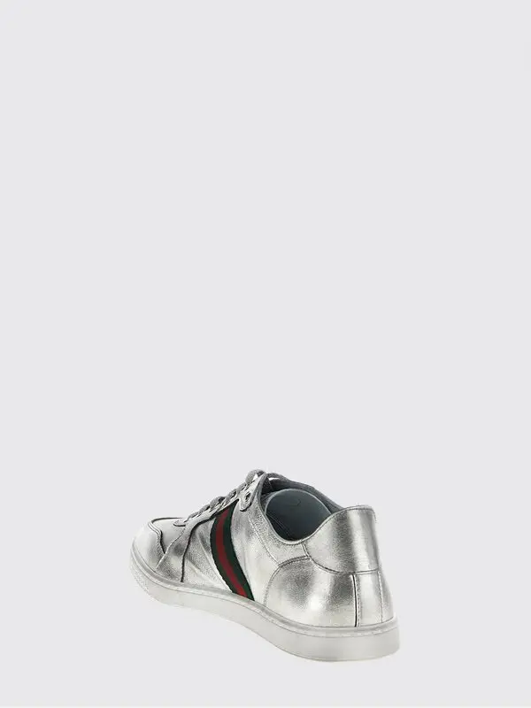 Gucci Lamb Leather Sneakers - Silver