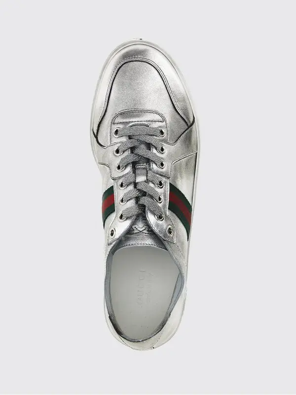 Gucci Lamb Leather Sneakers - Silver