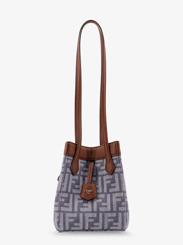 Fendi Origami Mini Ff Jacquard Fabric And Leather Shoulder Bag - Multicolor
