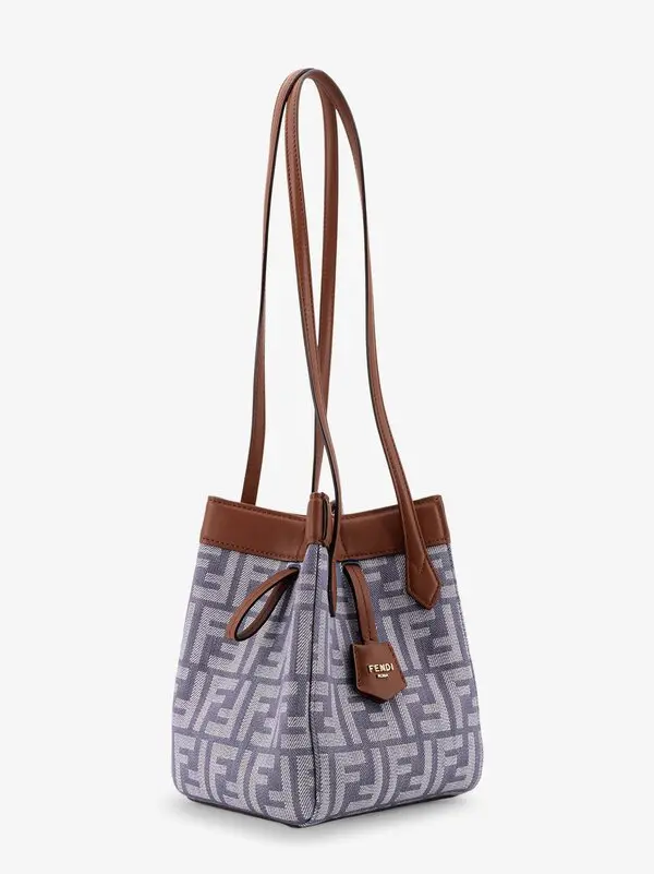 Fendi Origami Mini Ff Jacquard Fabric And Leather Shoulder Bag - Multicolor