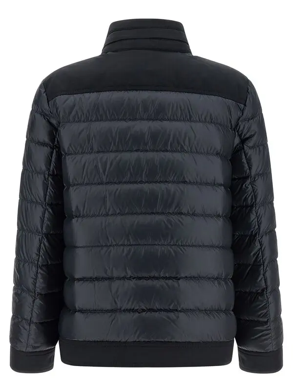 Moncler Origan Down Jacket With High Neck And Removable Hood - Blue