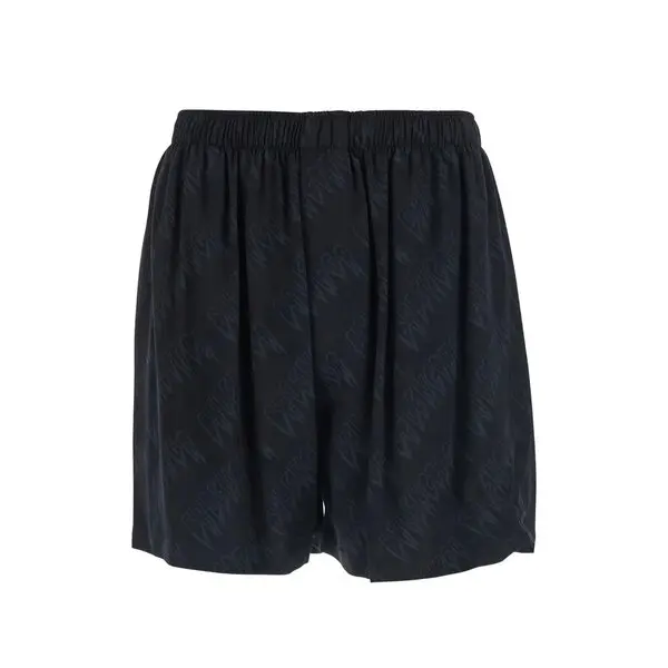 Balenciaga Logo Print Viscose Running Shorts - Black