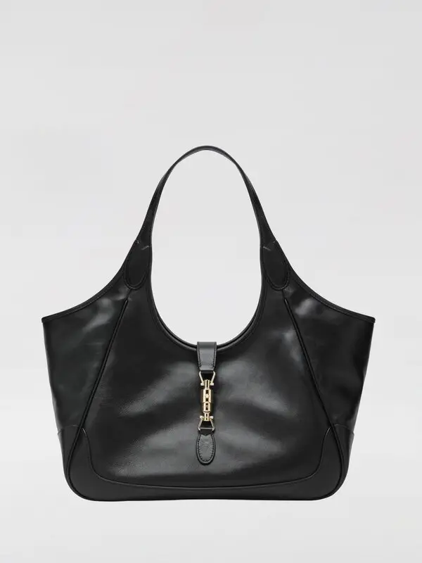 Gucci Shoulder Bag With Gold Tone Clasp - Black