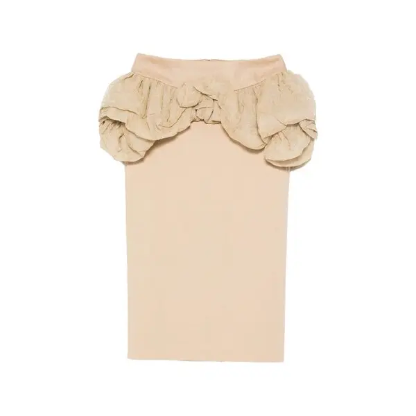 Max Mara Fitted Skirt With Ruffle Detail - Cream