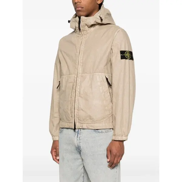Stone Island Hooded Jacket With Zip Fastening