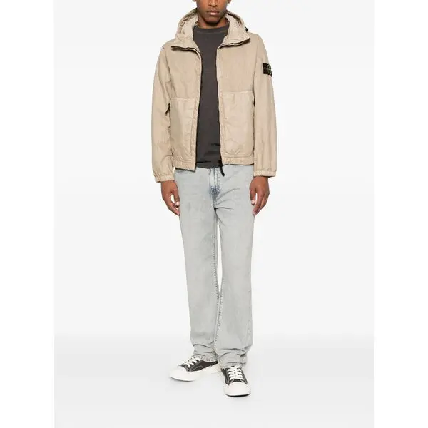 Stone Island Hooded Jacket With Zip Fastening