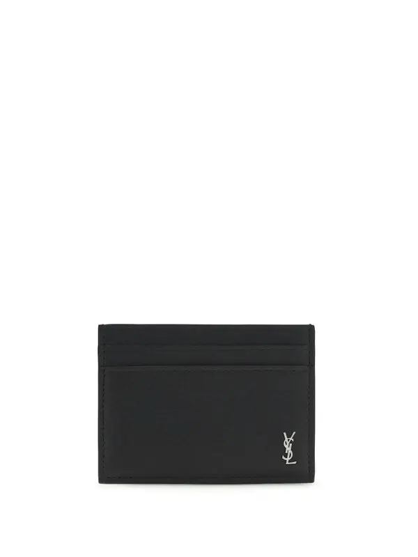 Saint Laurent Tiny Cassandre Card Holder - Black