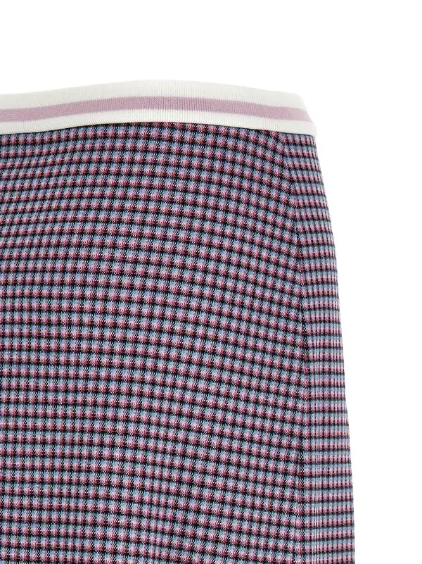 Marni Houndstooth Pleated Miniskirt - Purple