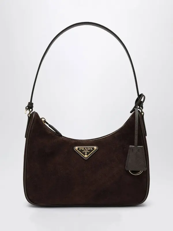 Prada Suede Shoulder Bag - Brown