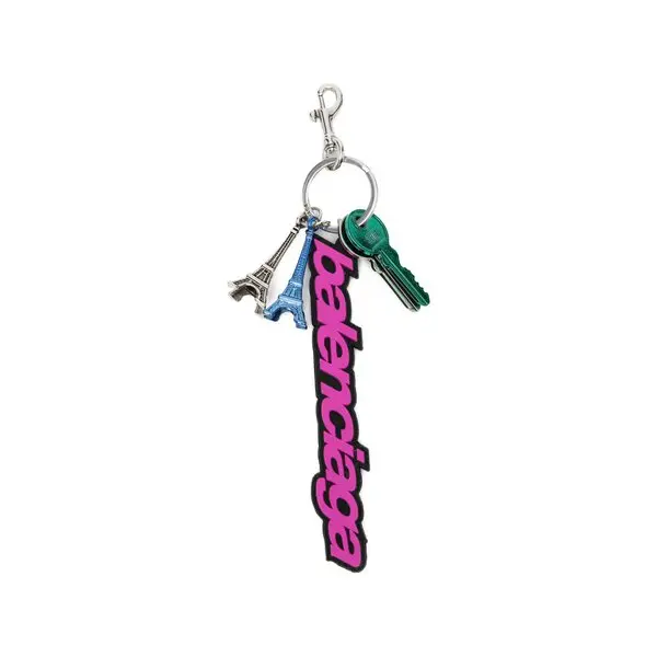 Balenciaga Tone Eiffel Tower Charm Keyring - Silver