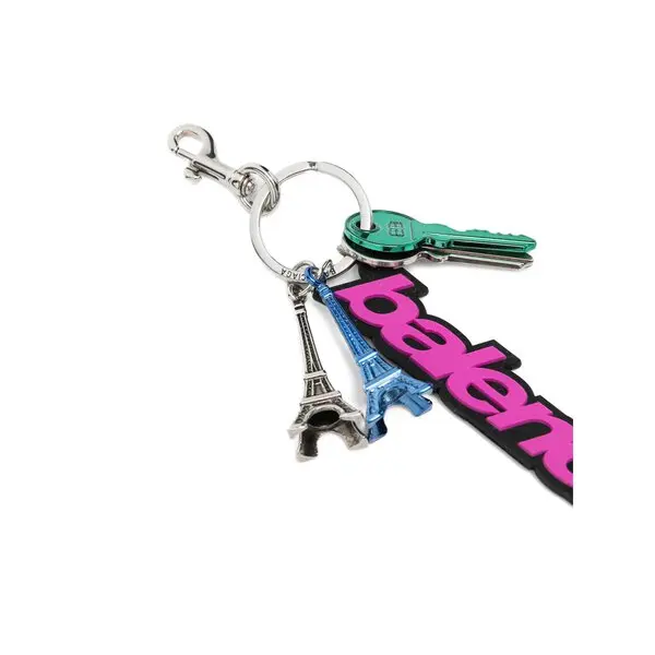 Balenciaga Tone Eiffel Tower Charm Keyring - Silver