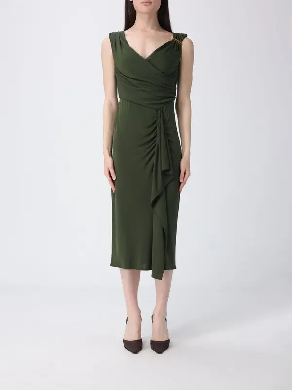 Max Mara Asymmetrical Ruched Midi Dress - Brown