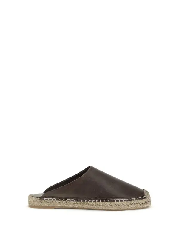 Brunello Cucinelli Leather Espadrille Mules